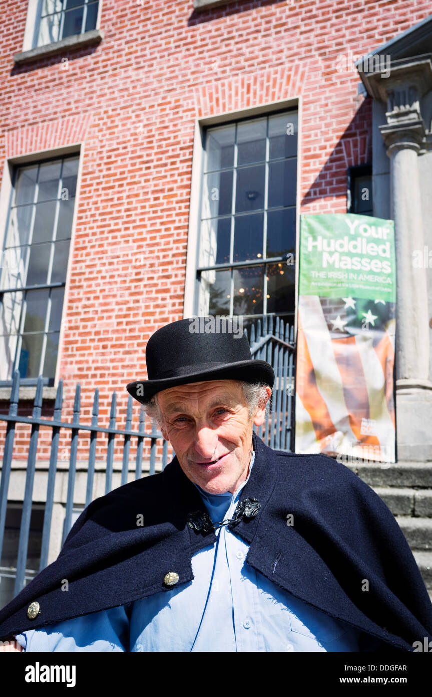 Doorman outside the Little Museum of Dublin, on St Stephens Green ...
