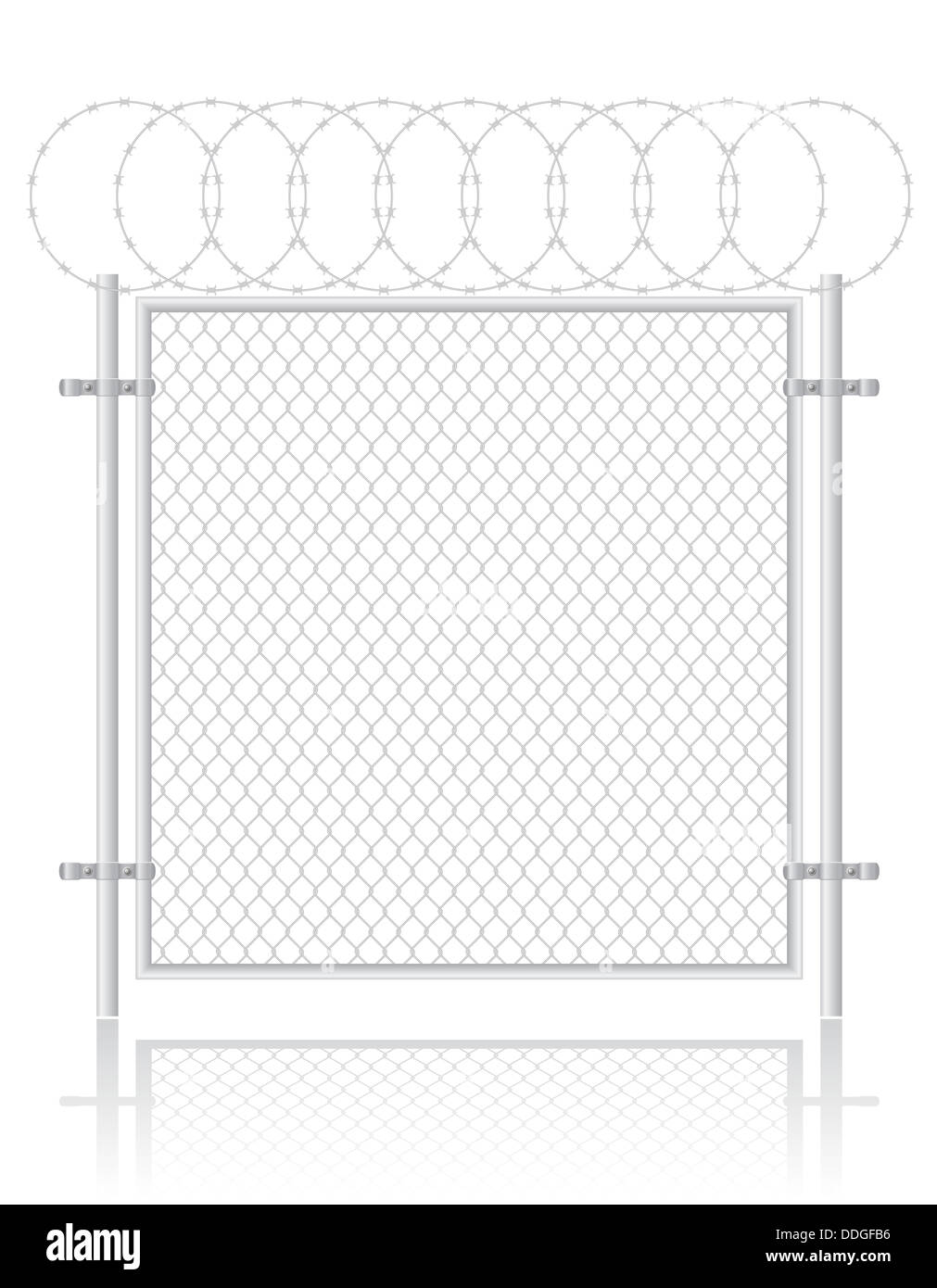 fence made of wire mesh illustration isolated on white background Stock ...