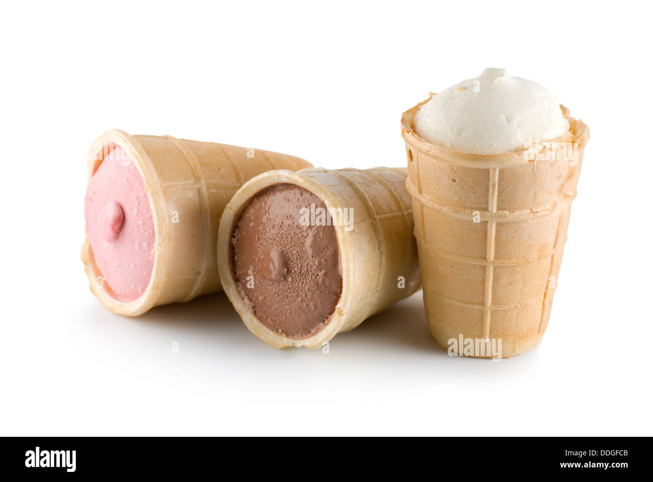 Three ice cream Isolated Stock Photo - Alamy