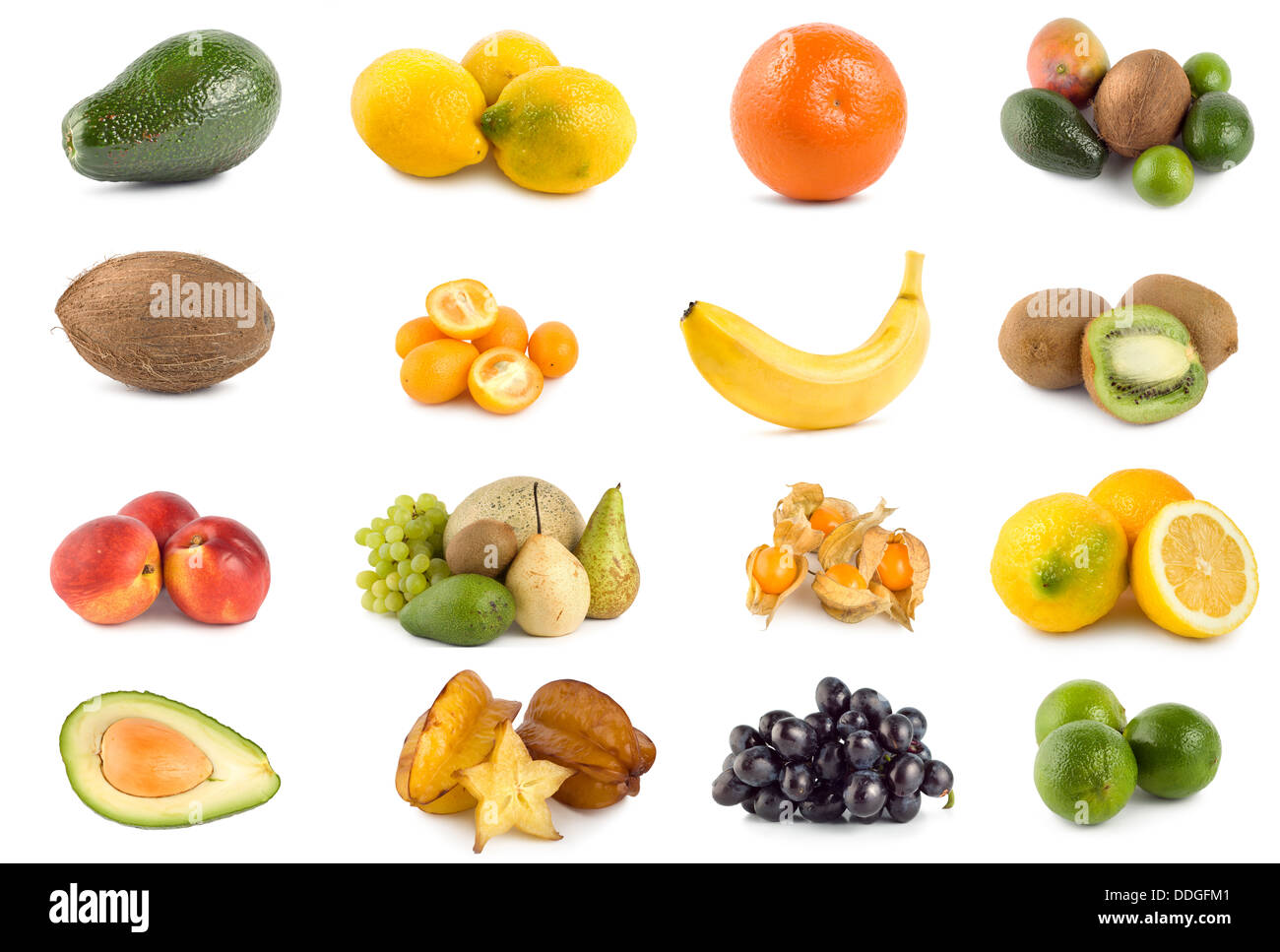 Tropical fruits isolated Stock Photo - Alamy