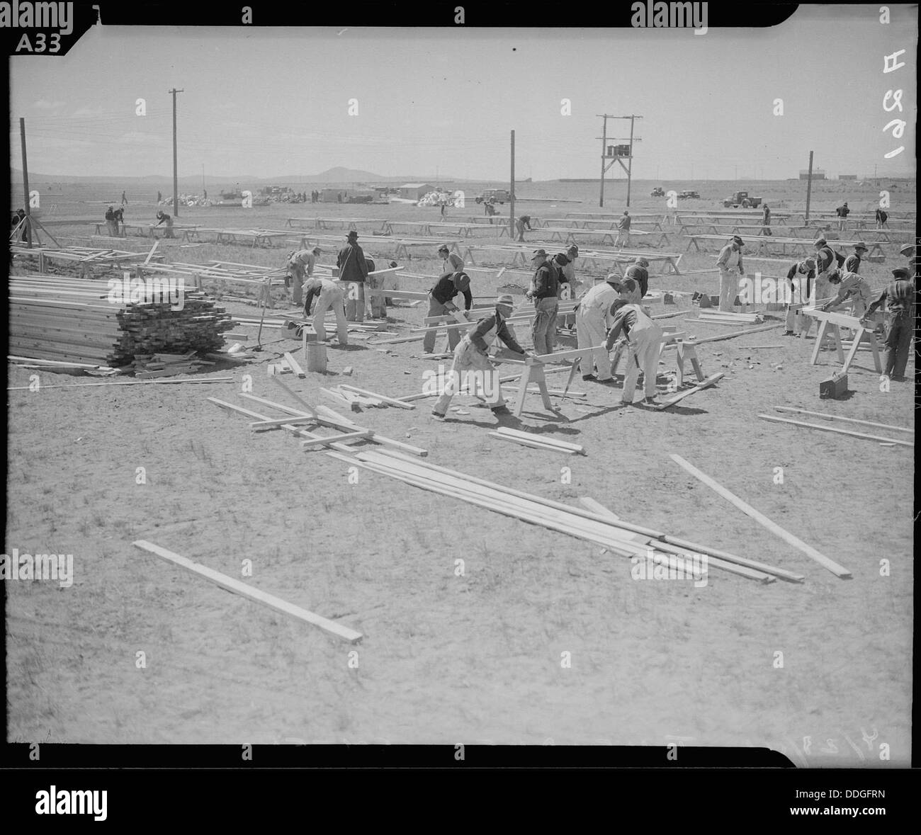 Construction begins on the War Relocation Authority's facilities at the ...