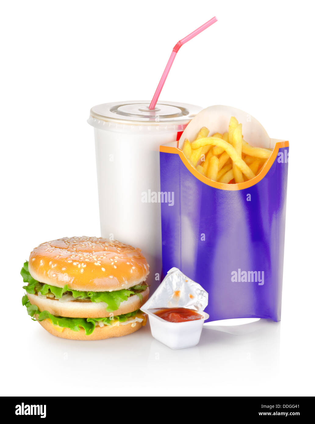 Cheeseburger soda drink french fries Cut Out Stock Images & Pictures ...