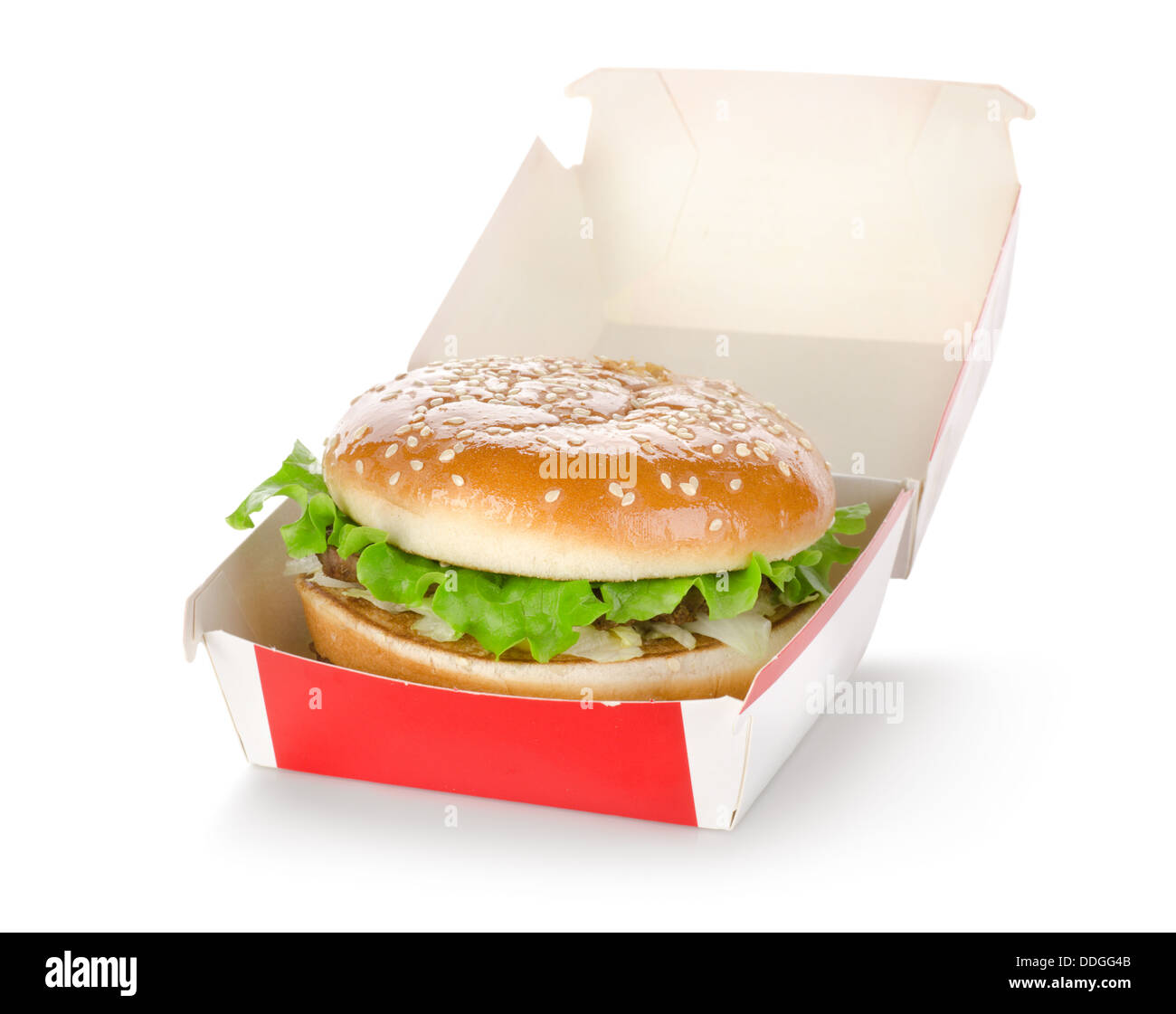 Hamburger in package Stock Photo - Alamy