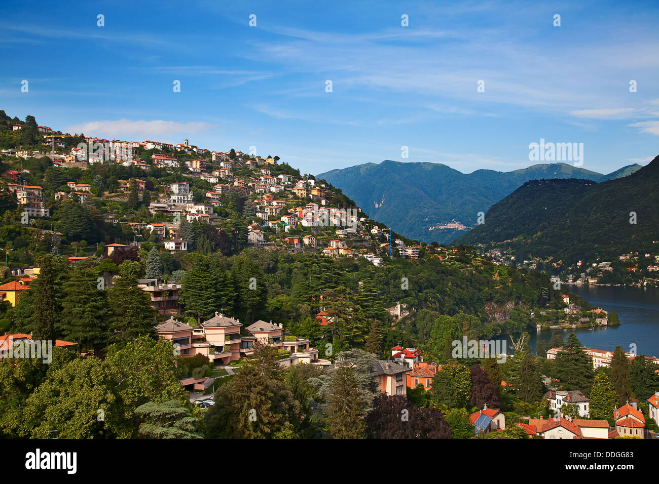 Panoramic view of Cernobbio town (Como lake, Italy Stock Photo - Alamy
