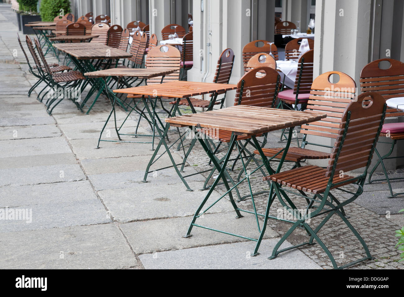 Cafe Terrace Table and Chairs, Berlin, Germany Stock Photo - Alamy