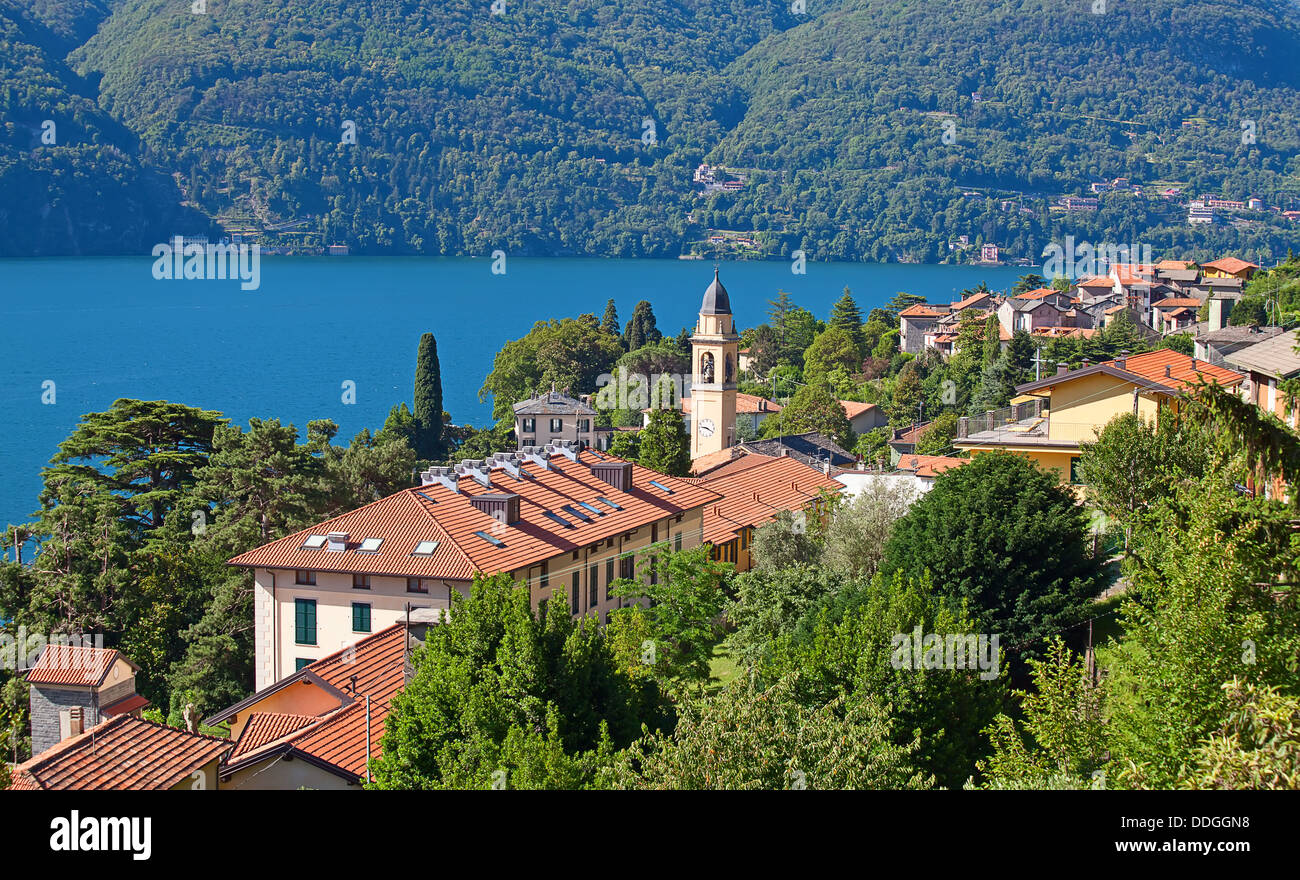 Panoramic view of Cernobbio town (Como lake, Italy Stock Photo - Alamy