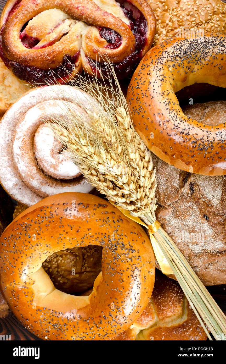 Assortment of bakery fresh breads Stock Photo - Alamy