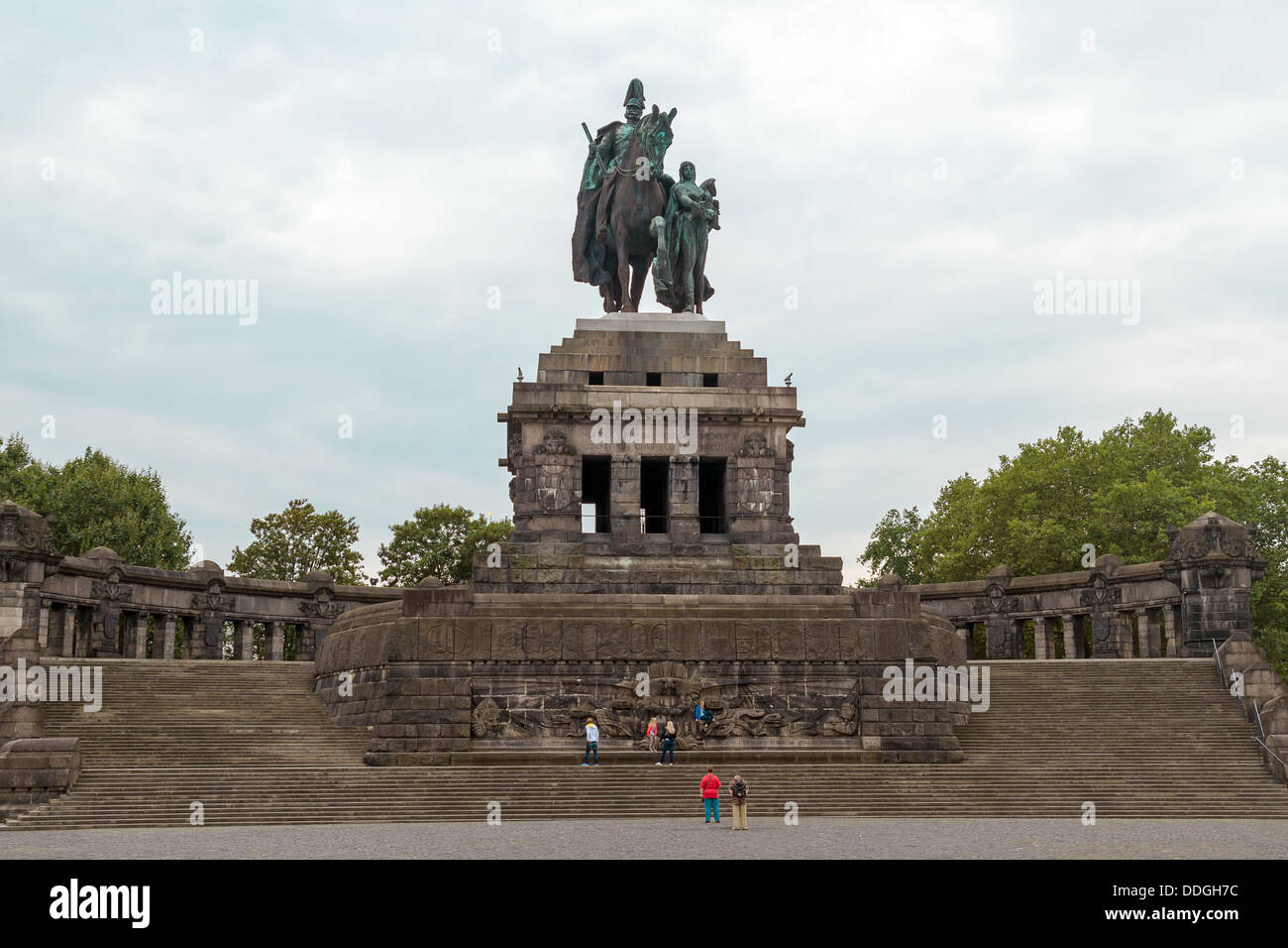 Statue of Kaiser Wilhelm I, Deutsches Eck, Koblenz, Germany Stock Photo ...