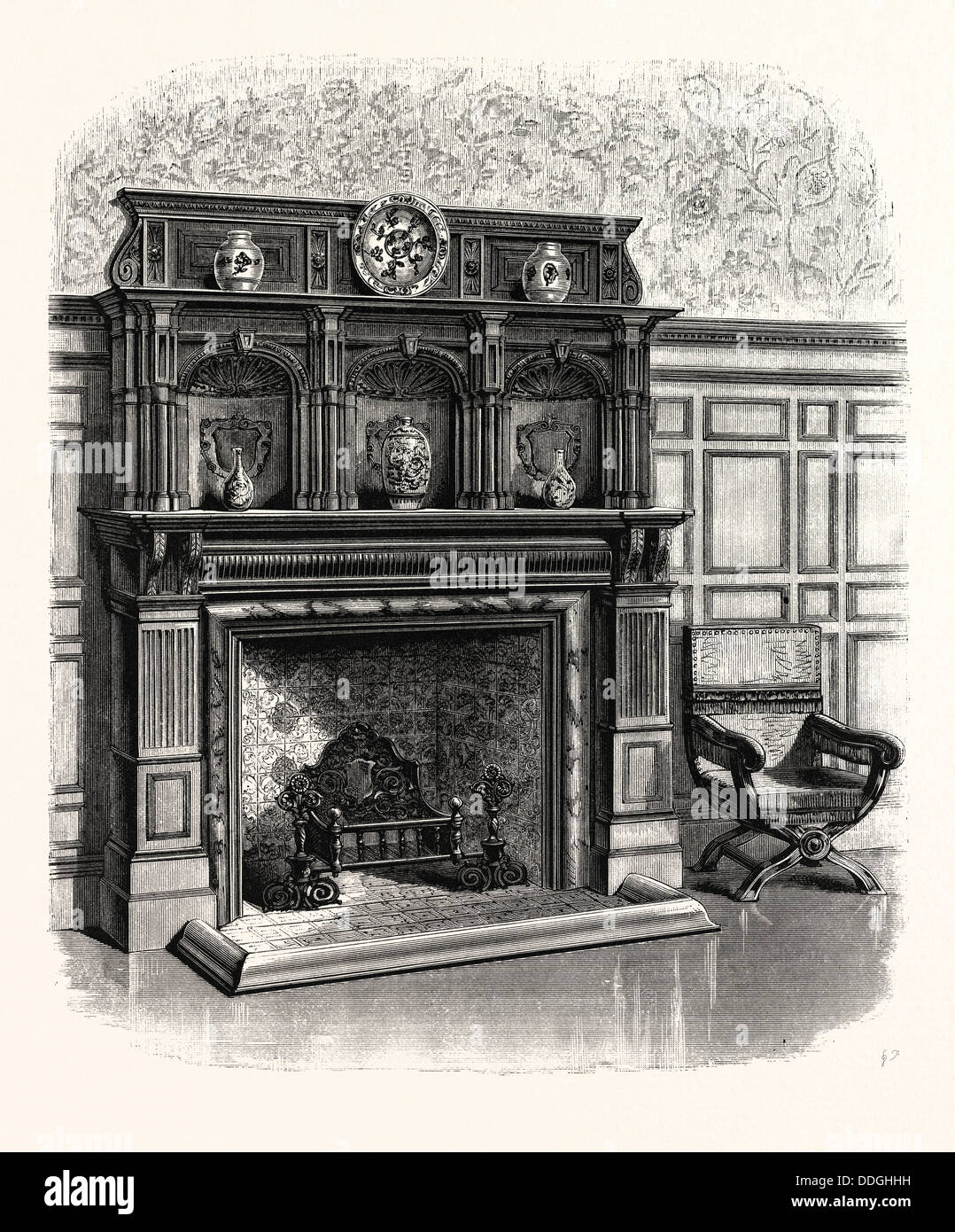 Chimney piece,by Messrs. Collinson and Lock. UK, britain, british ...