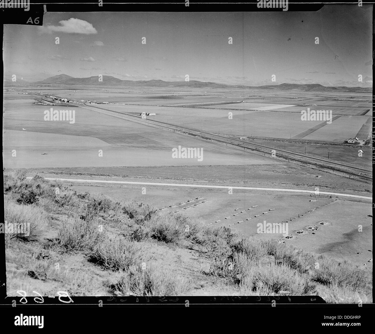 Tule Lake Relocation Center, Newell, California. Bird's-eye view of ...