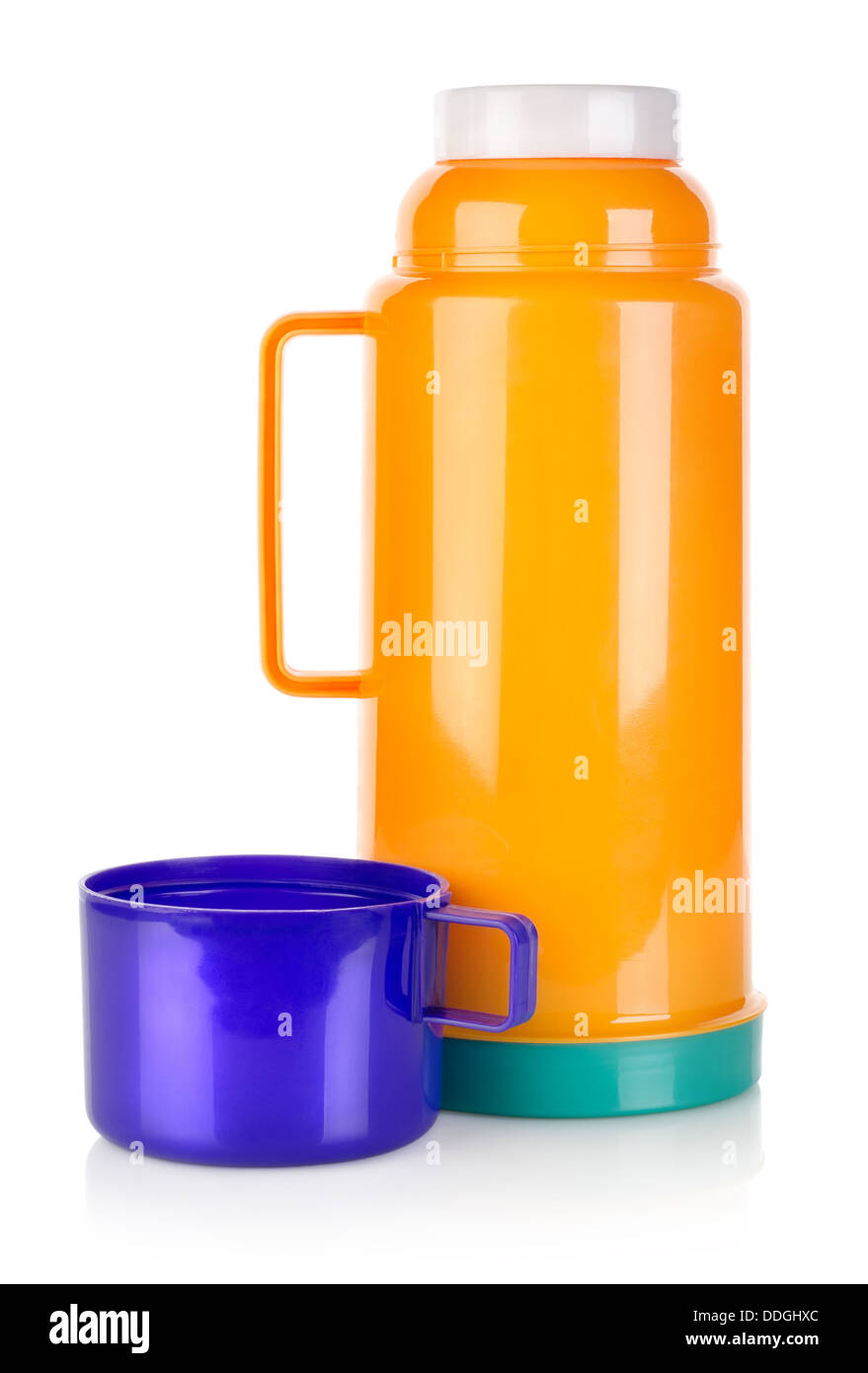 Plastic thermos isolated Stock Photo - Alamy