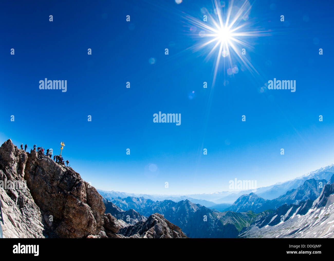 View of the summit of the Zugspitze mountain, Bavaria Germany Stock ...