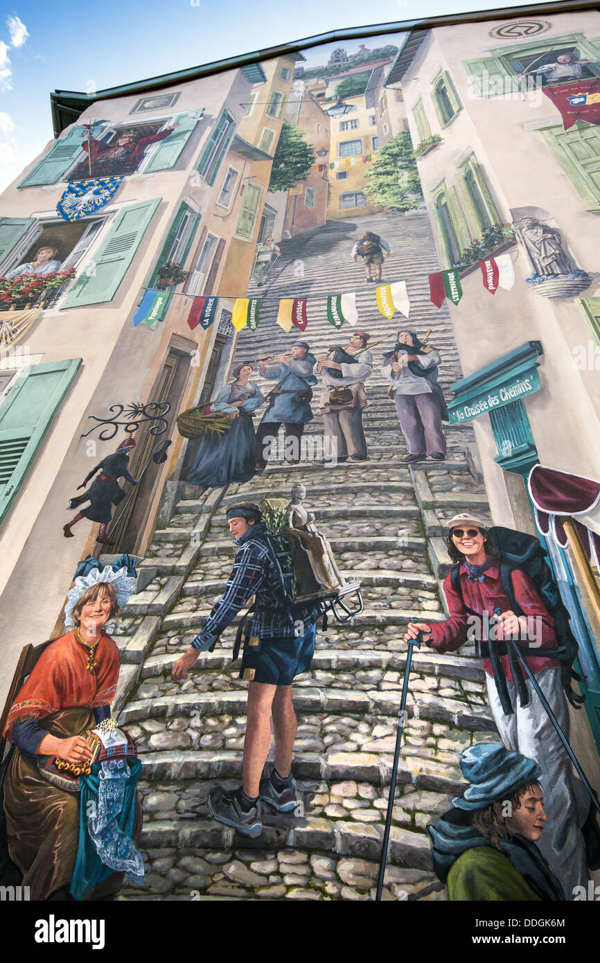 Pilgrims walking on street hi-res stock photography and images - Alamy