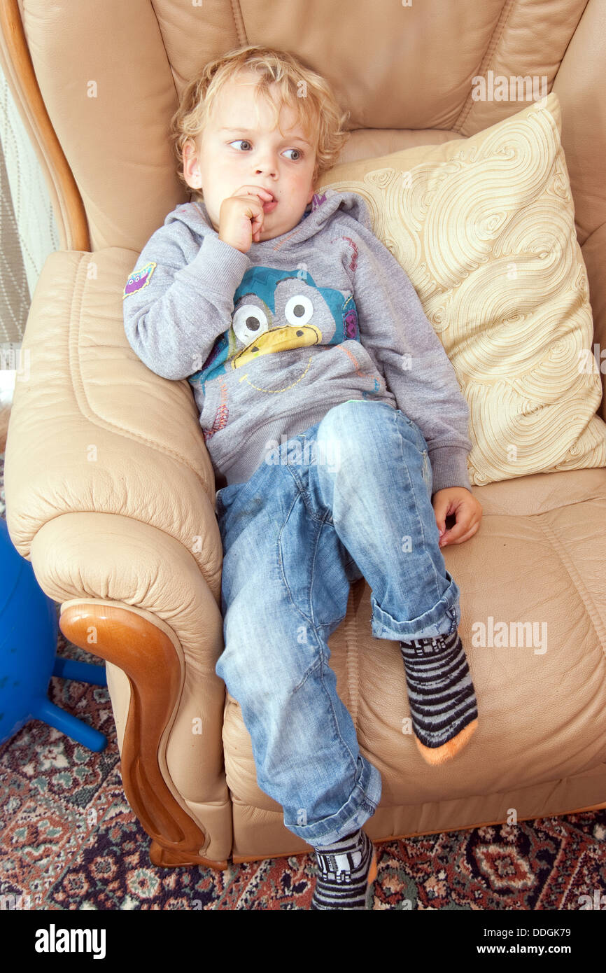 Family photos small child sitting face toddler intense looking Stock ...