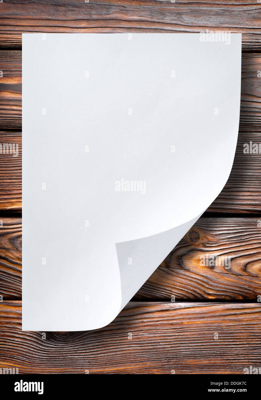 Sheet of paper on table Stock Photo - Alamy