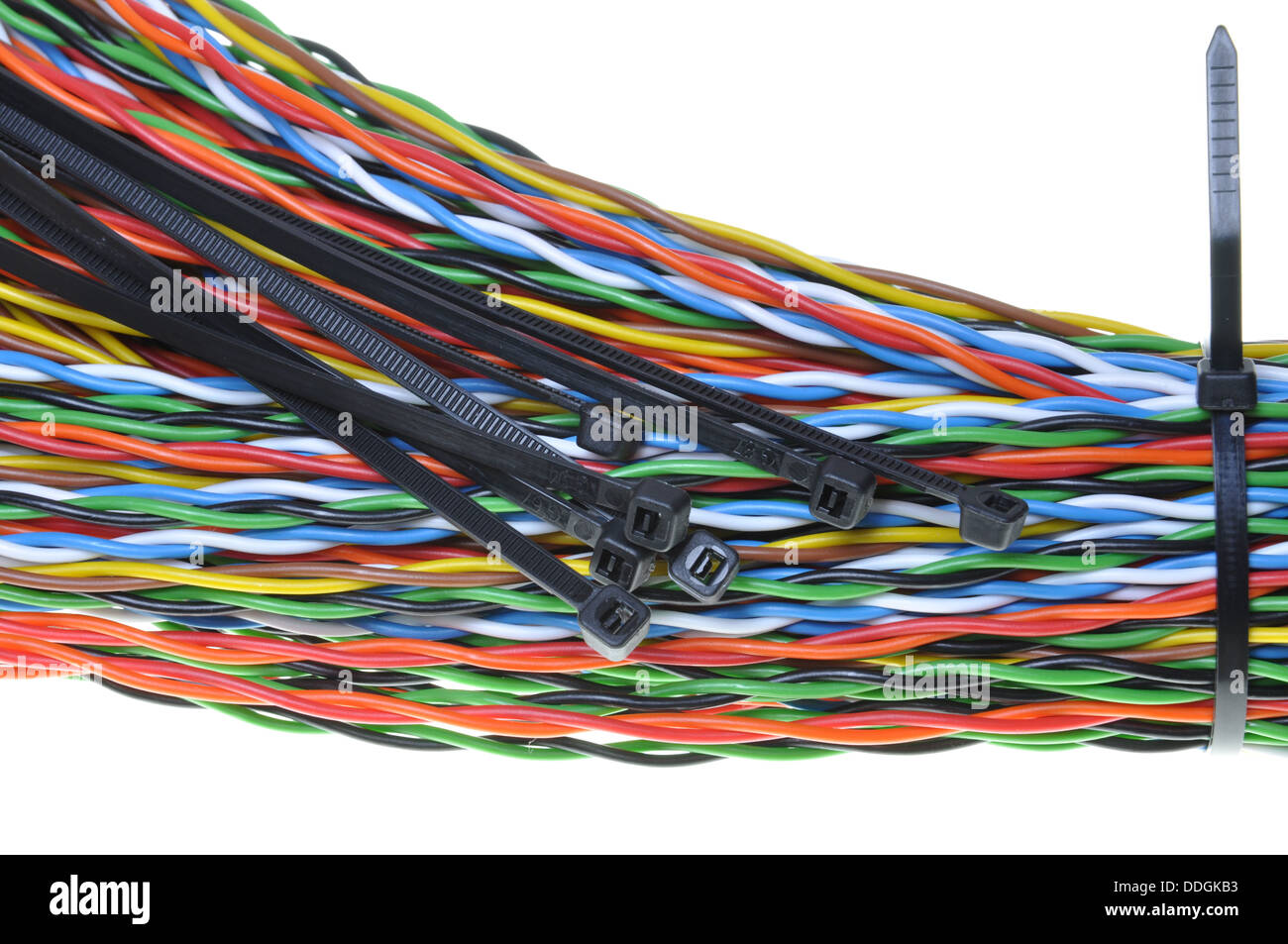 Cables connected by cable ties Stock Photo - Alamy