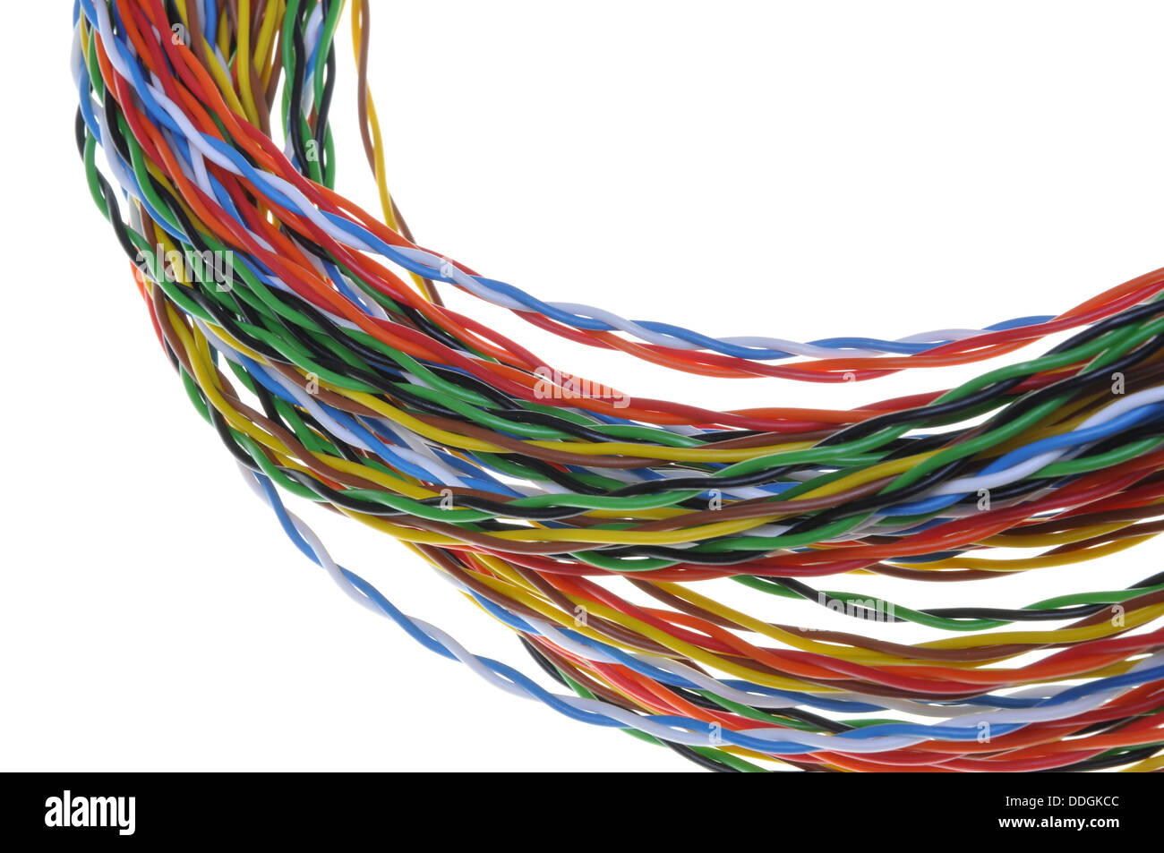 Twisted colored wires in data communication networks Stock Photo - Alamy