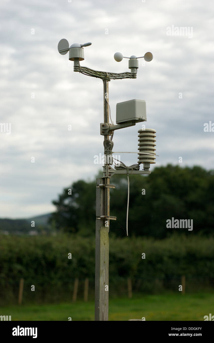 Small weather station on a farm in north wales Stock Photo - Alamy