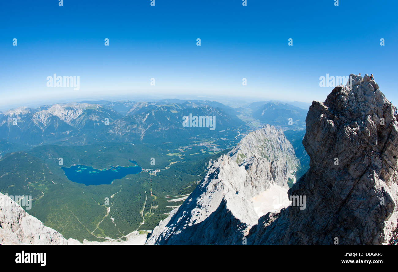 View of the summit of the Zugspitze mountain, Bavaria Germany Stock ...