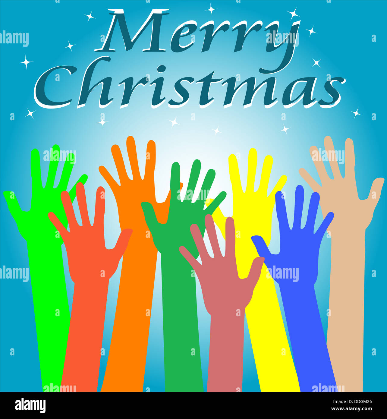 Classic holiday. Merry christmas with hands Stock Photo - Alamy