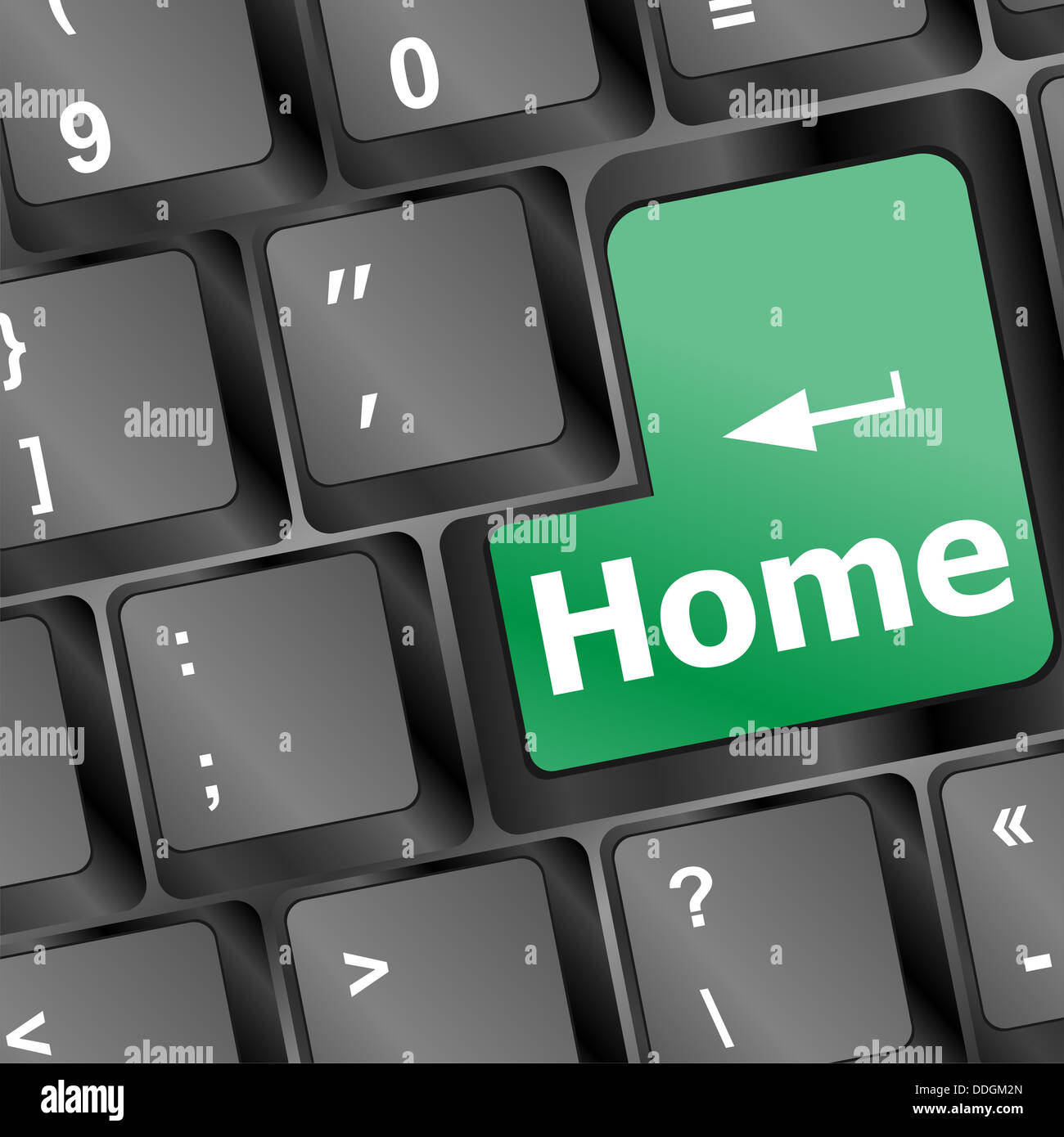 Computer keyboard with a Home key Stock Photo - Alamy