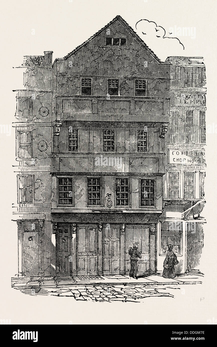 OLD HOUSES WITH OVERHANGING STORIES, GABLED FRONTS AND PROJECTING ...