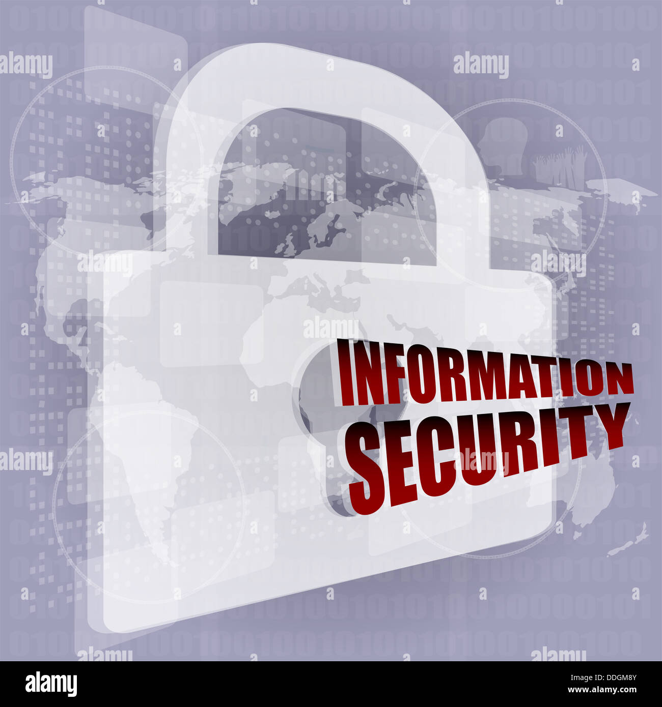 Security concept: Lock on digital screen Stock Photo - Alamy