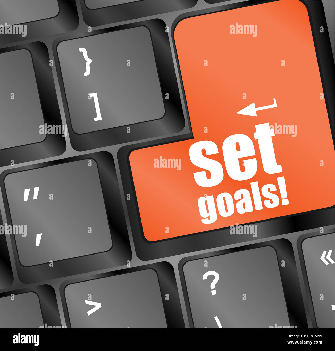 set goals button on keyboard - business concept Stock Photo - Alamy