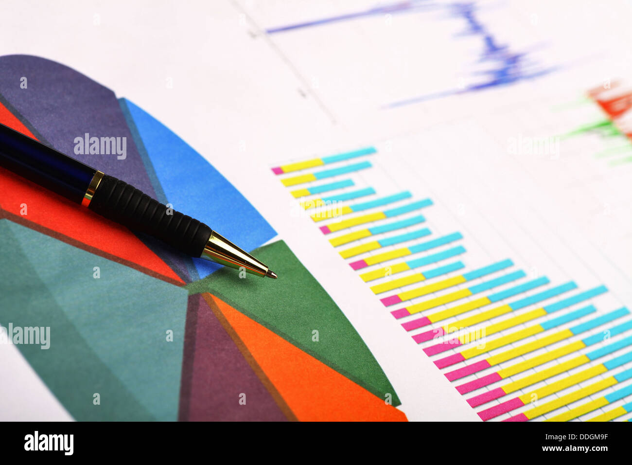 Detail on some graphic charts printed on paper Stock Photo - Alamy