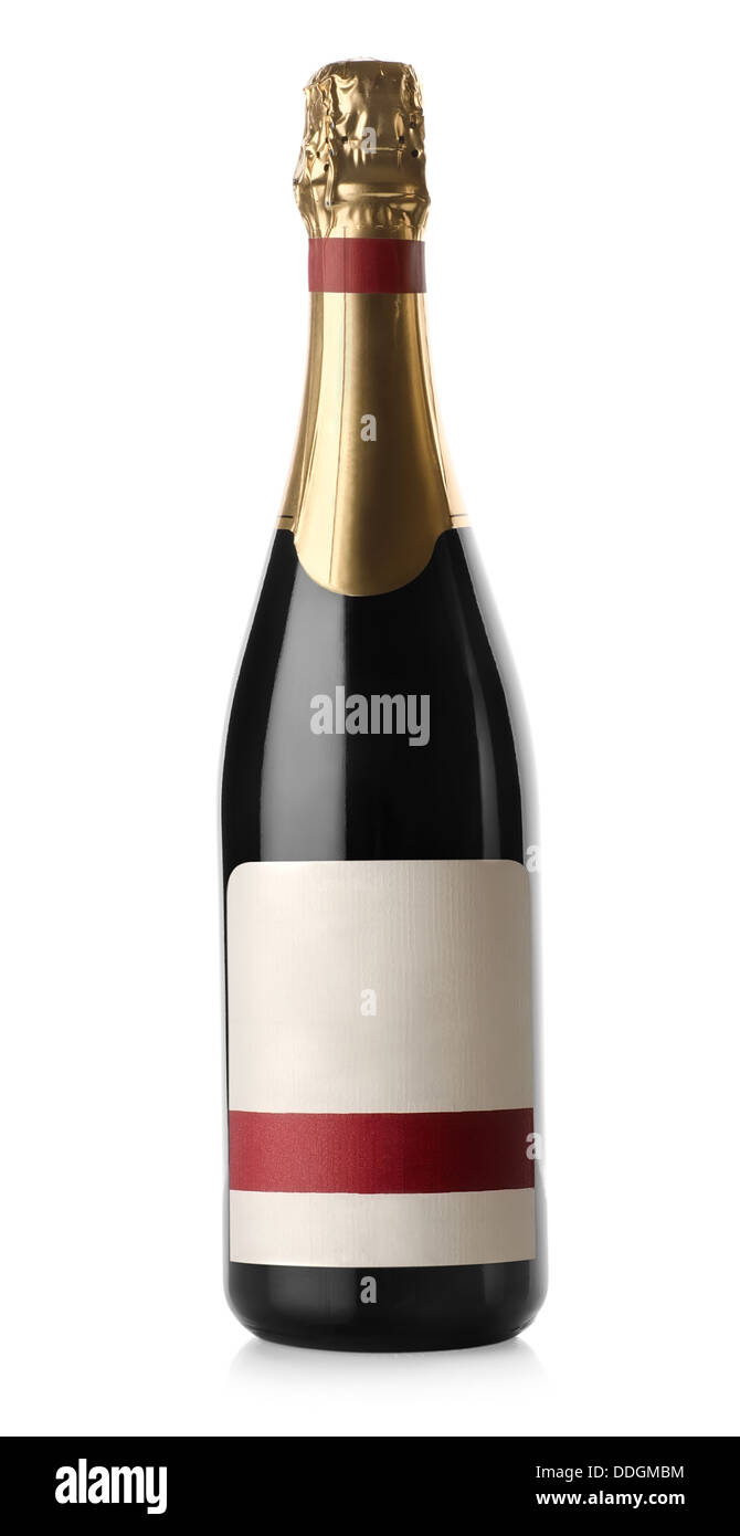 Empty champagne bottle label on black hi-res stock photography and ...