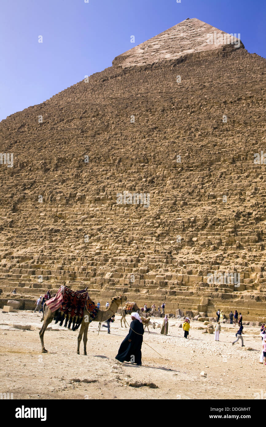 Camel rides are available at the great Pyramids of Giza, Egypt Stock ...