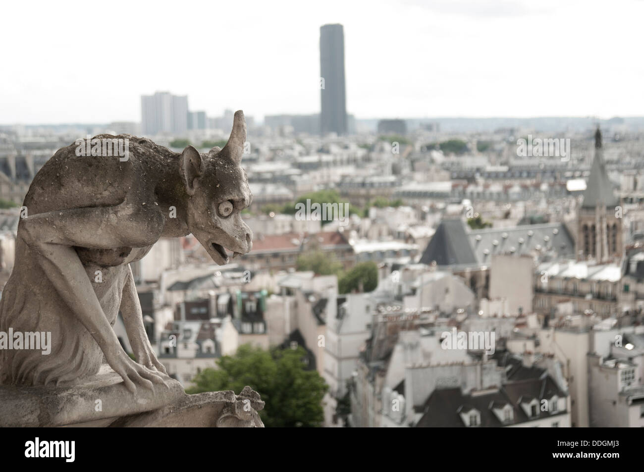 One of Notre-Dame's well known gargoyle statues Stock Photo - Alamy