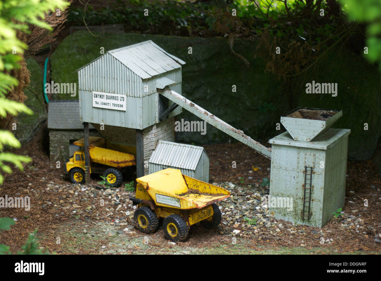 A model of a quarry in a model village in north wales Stock Photo - Alamy