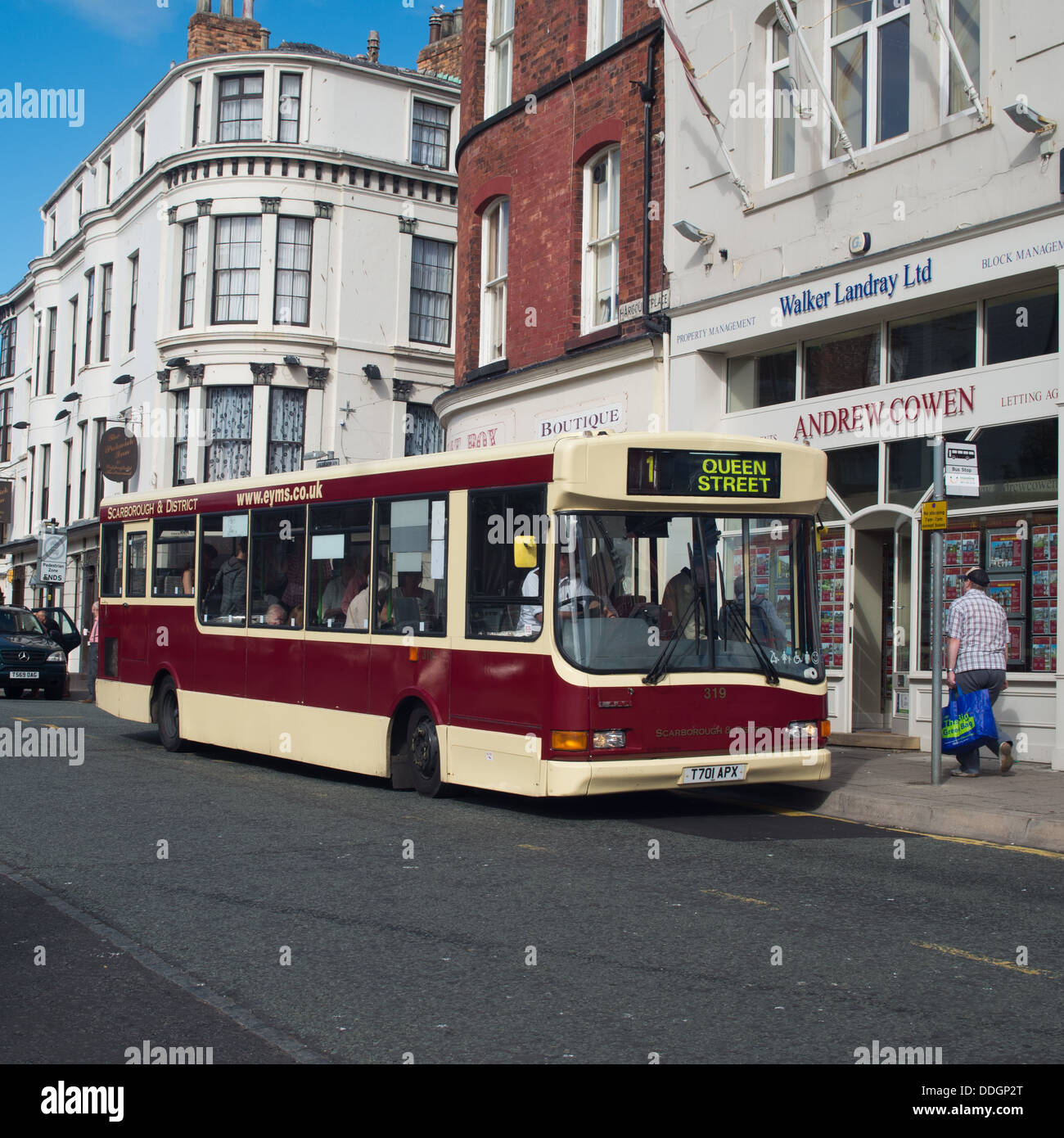 East Yorkshire Motor Company bus at stopping at bus stop Stock Photo ...