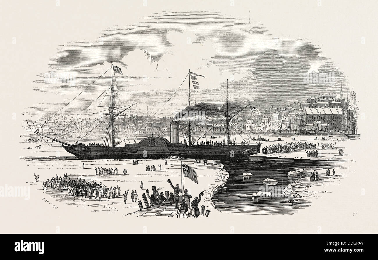 THE "BRITANNIA" STEAMSHIP LEAVING BOSTON, U.S., 1847 Stock Photo - Alamy