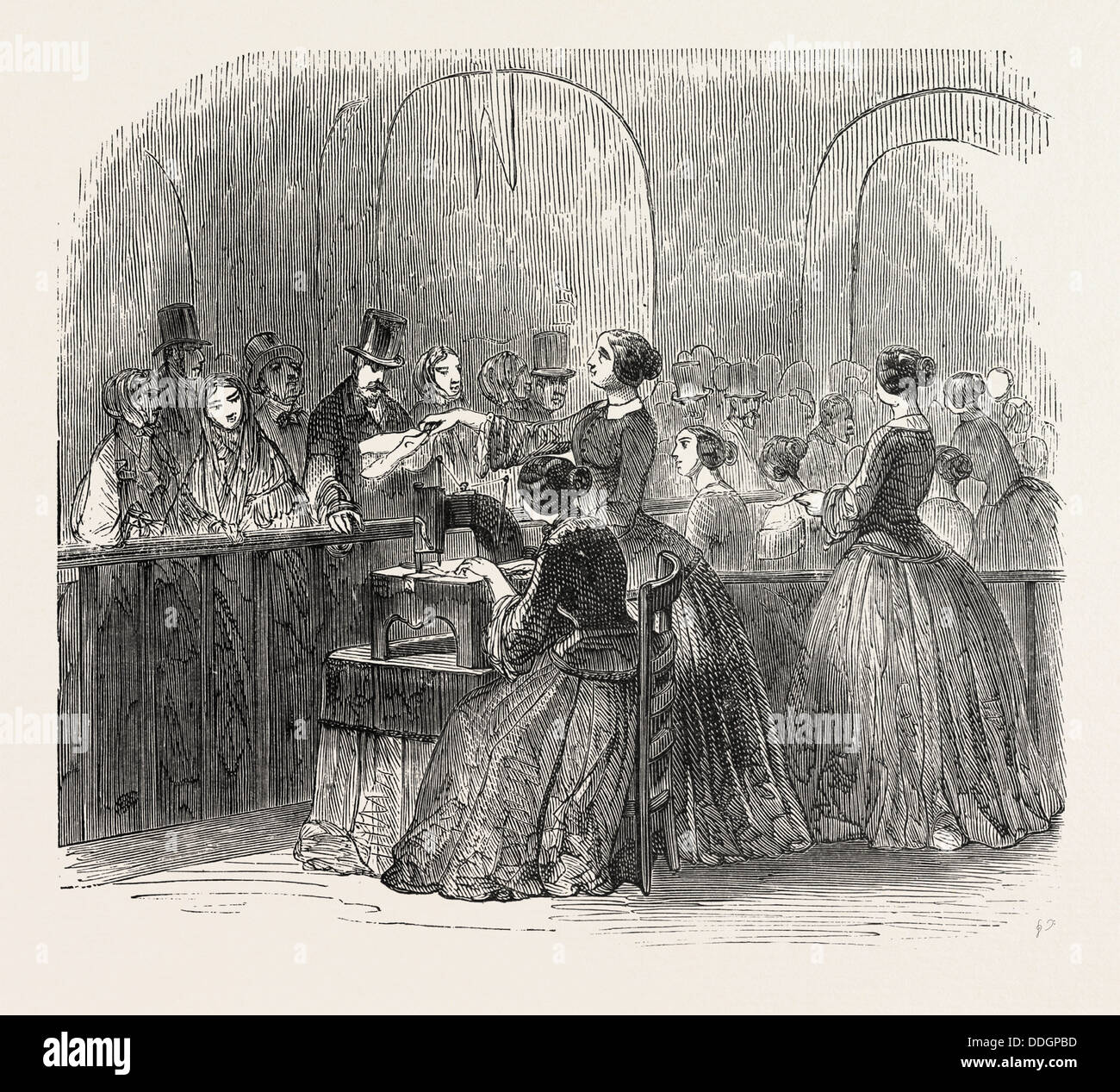 Expo 1855. Sewing machine. Paris, France, Exposition universelle. An ...