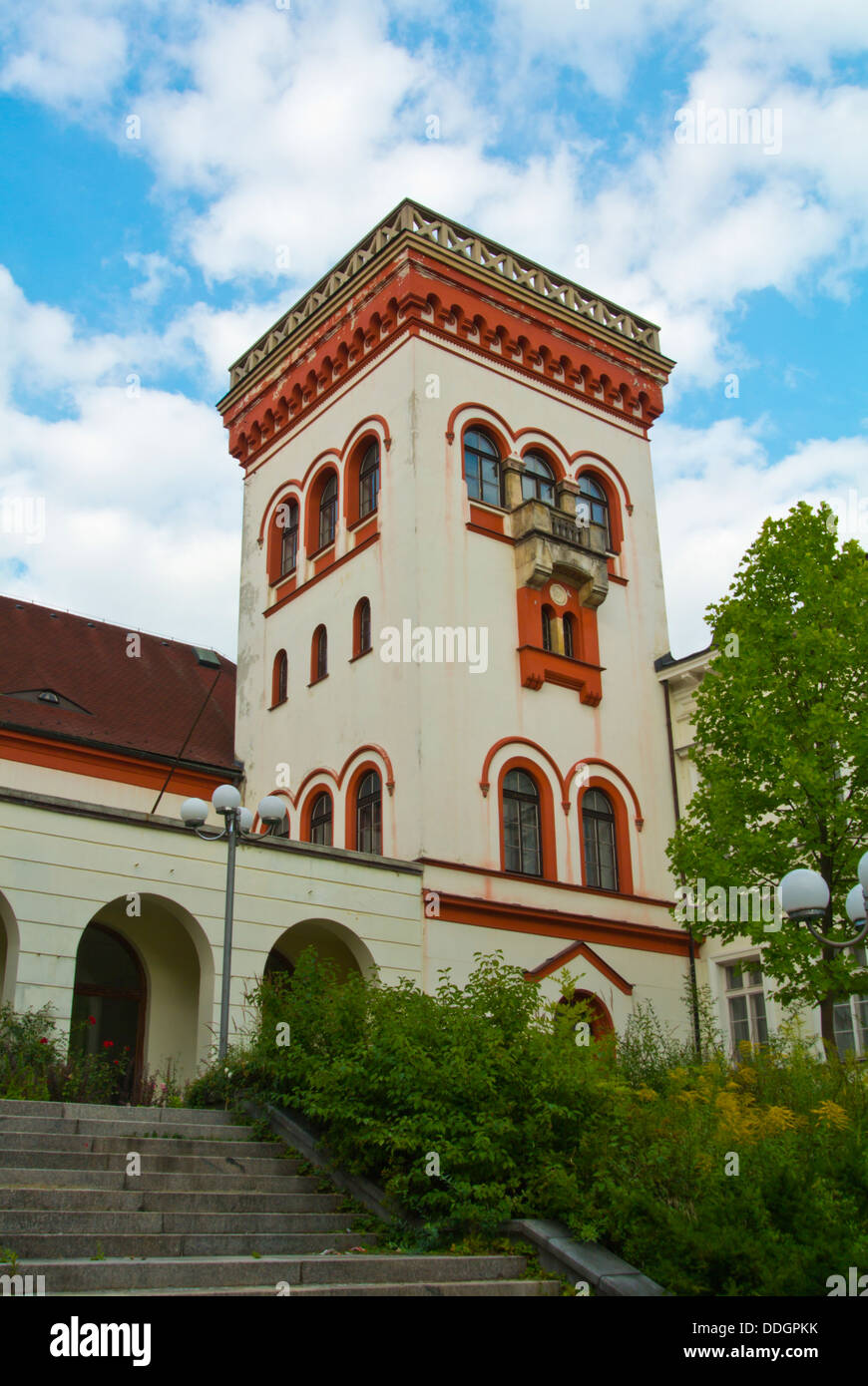 tower of Zamek the castle Liberec city Krajský soud region north ...
