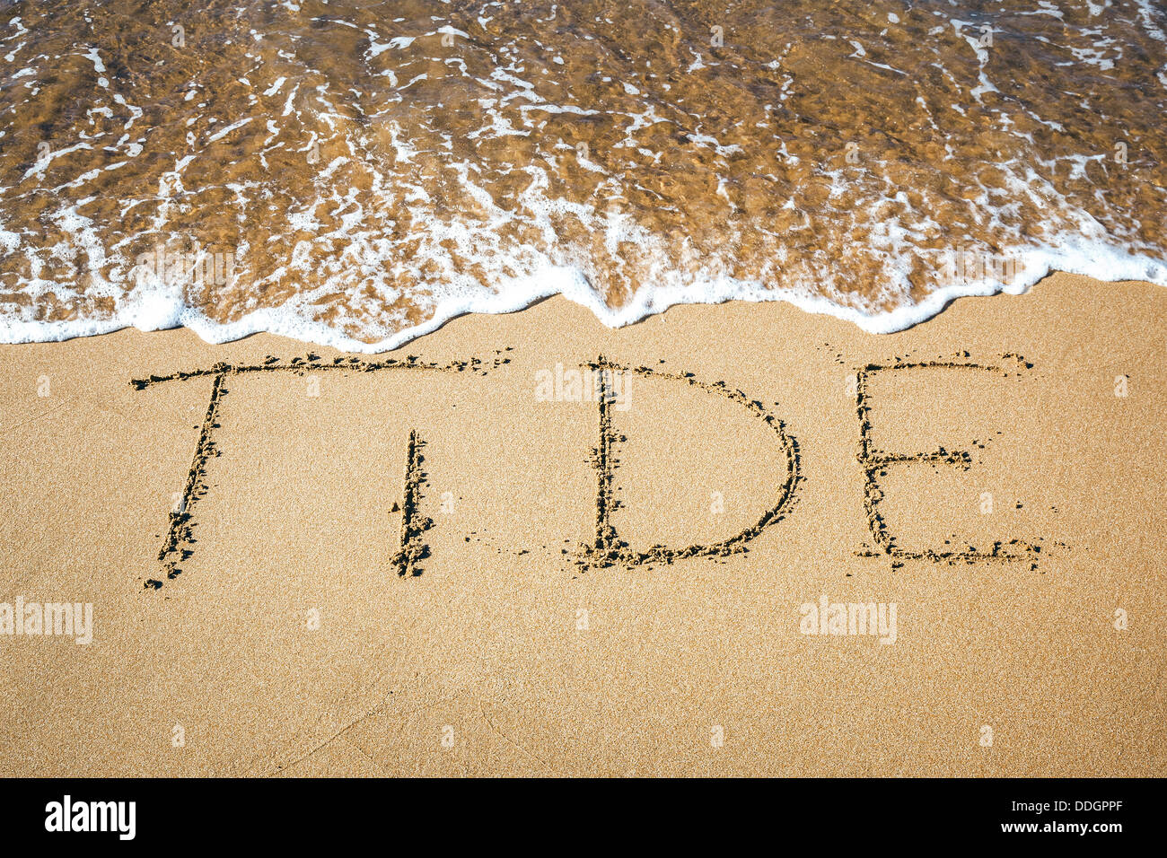 Word in the sand Stock Photo - Alamy