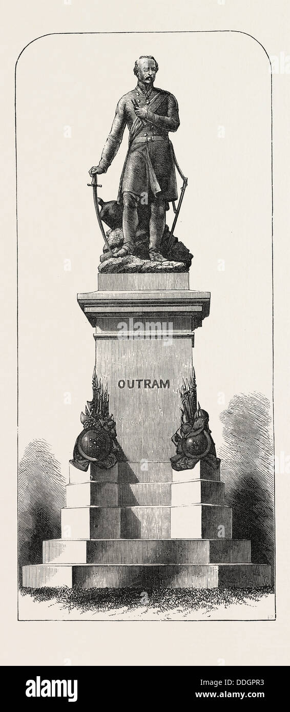 STATUE OF GENERAL SIR JAMES OUTRAM ON THE THAMES EMBANKMENT, UK, 1871 ...