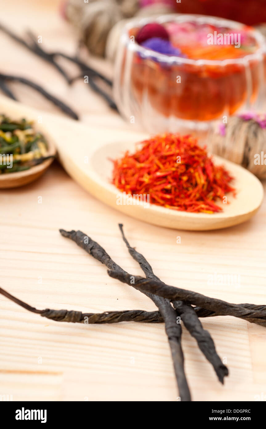 Herbal natural floral tea infusion with dry flowers Stock Photo - Alamy