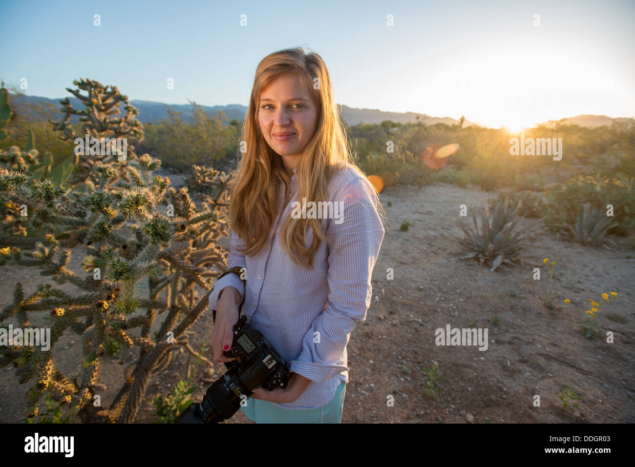 Tucson AZ Photographer In Desert Stock Photo - Alamy