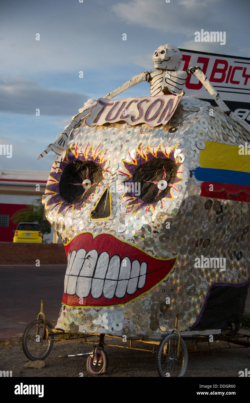 Skull made of CDs Tucson AZ Stock Photo - Alamy