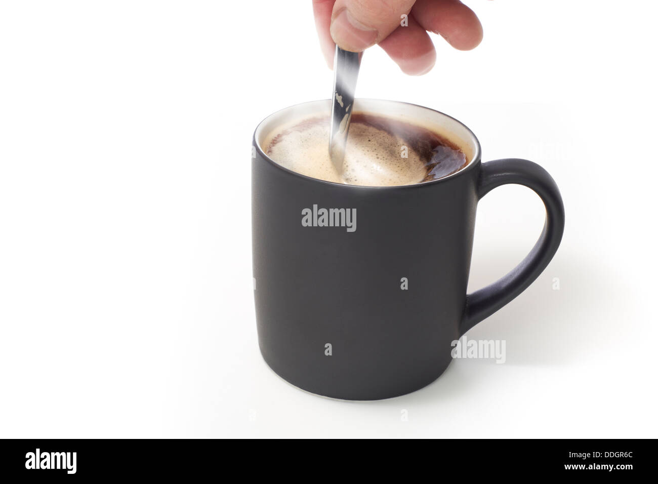 Grey mug of coffee on a white isolated background Stock Photo - Alamy