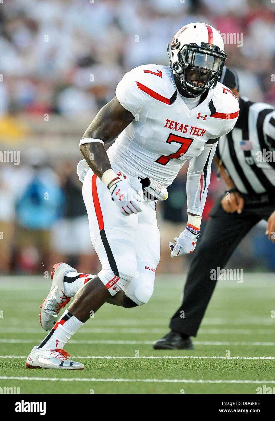 Aug. 30,2013:.Texas Tech Red Raiders linebacker Will Smith (7) in ...