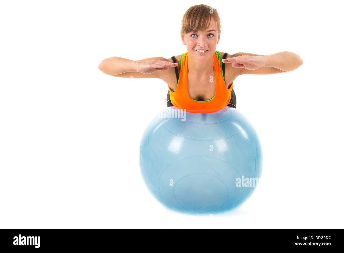 Woman balancing ball Cut Out Stock Images & Pictures - Alamy