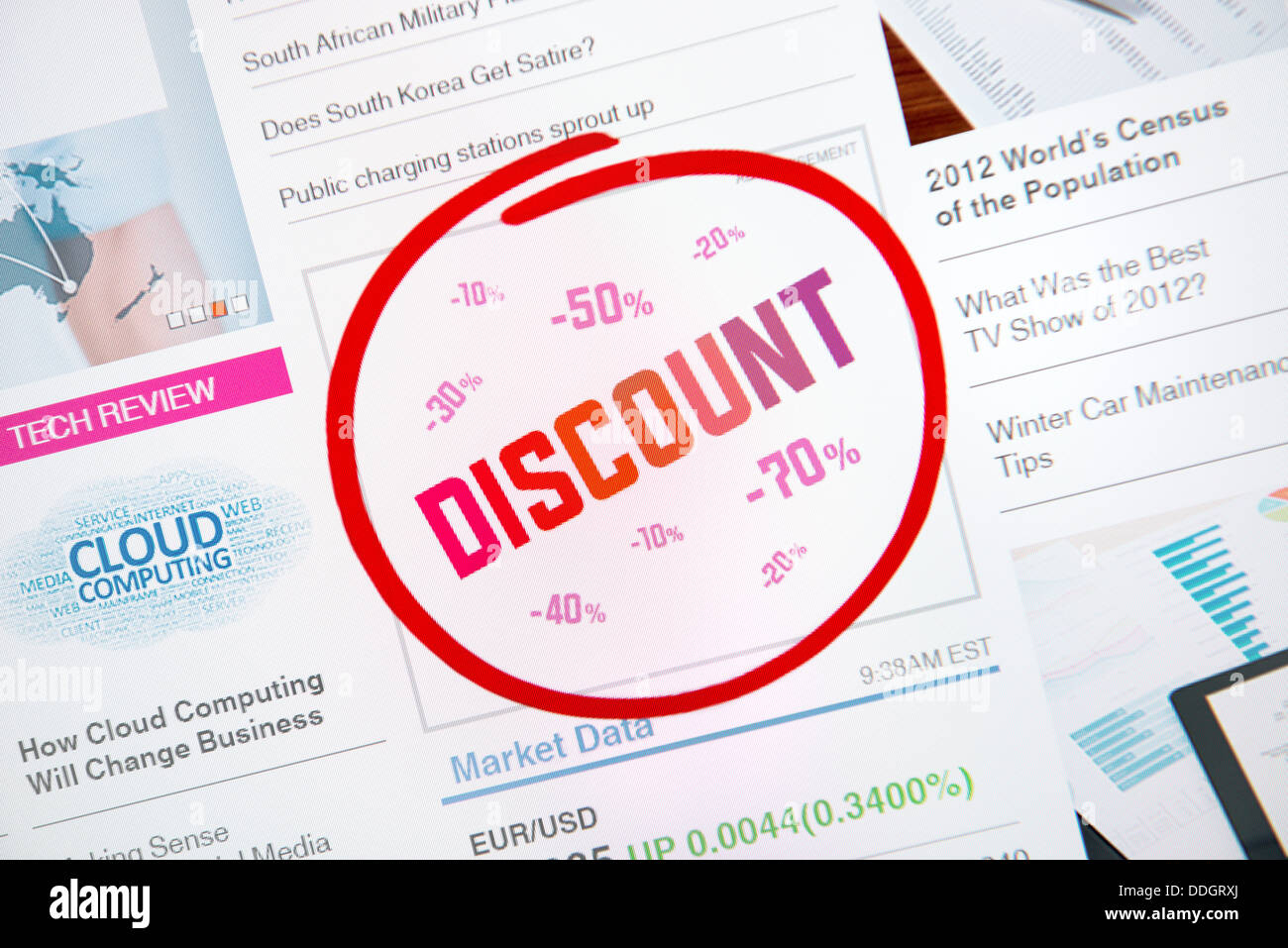 Discount internet advertisement Stock Photo - Alamy