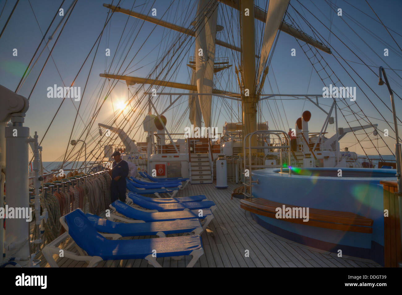 Crew on the deck of a royal clipper ship, Italy Stock Photo - Alamy
