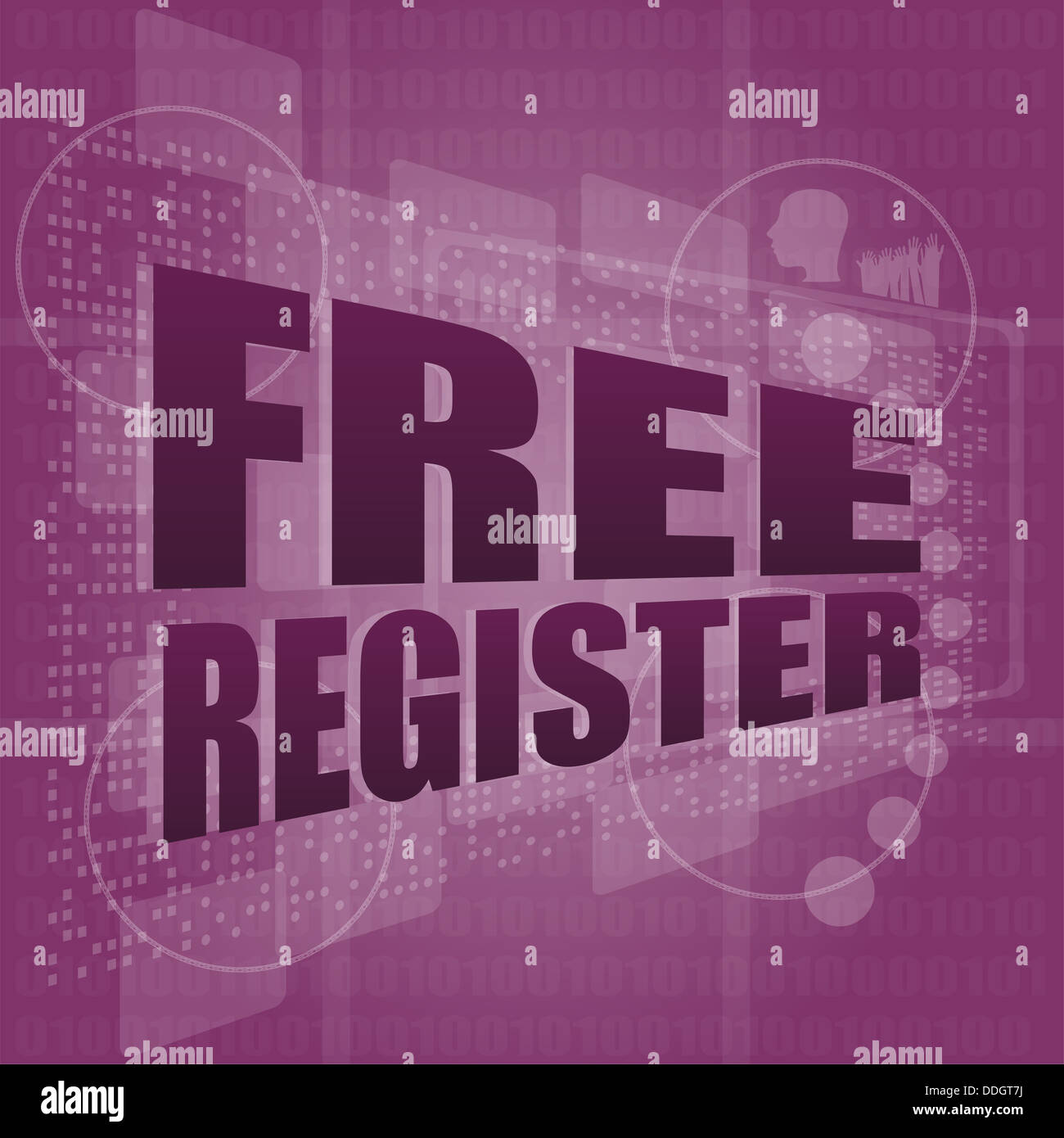 digital background with free registration word. global internet concept ...