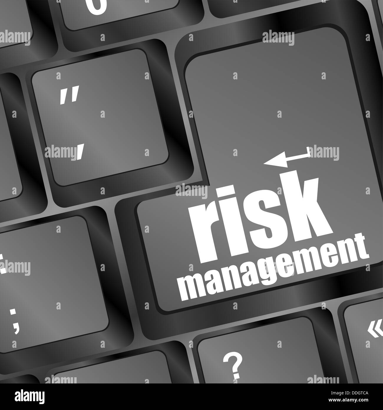 Keyboard with risk management button, internet concept Stock Photo - Alamy