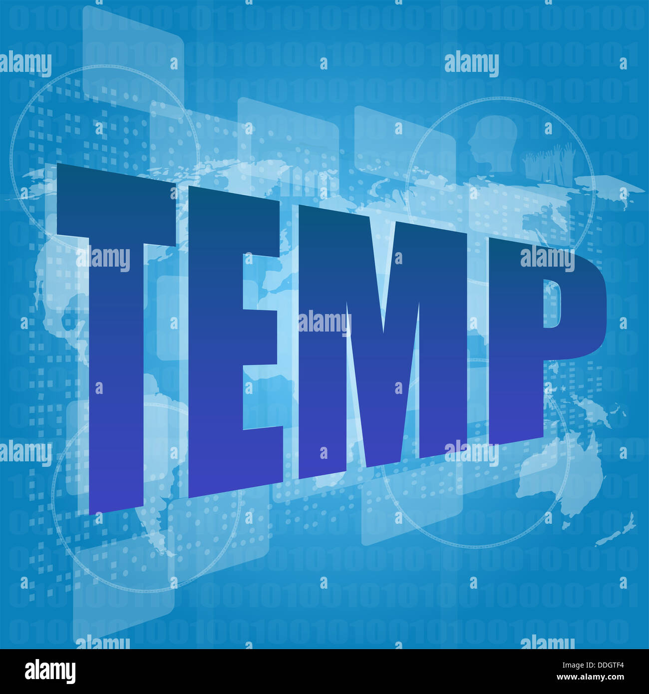 temp word on digital screen with world map Stock Photo - Alamy